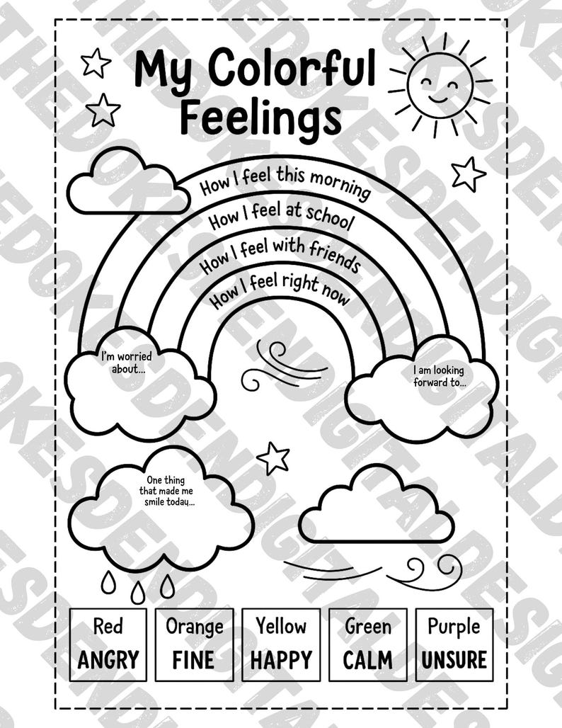 Printable SEL Worksheets Bundle: Kids Feelings & Emotions Activities - Etsy
