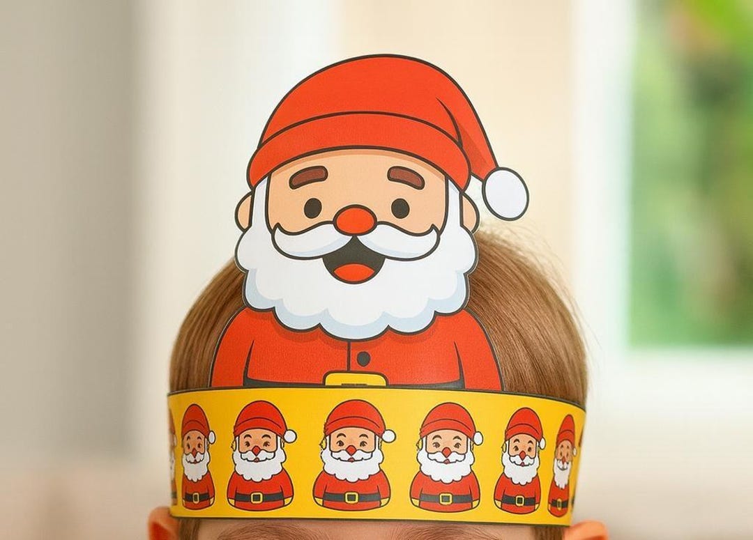 Santa Paper Crown Craft | Christmas Headband Activity for Kids ...