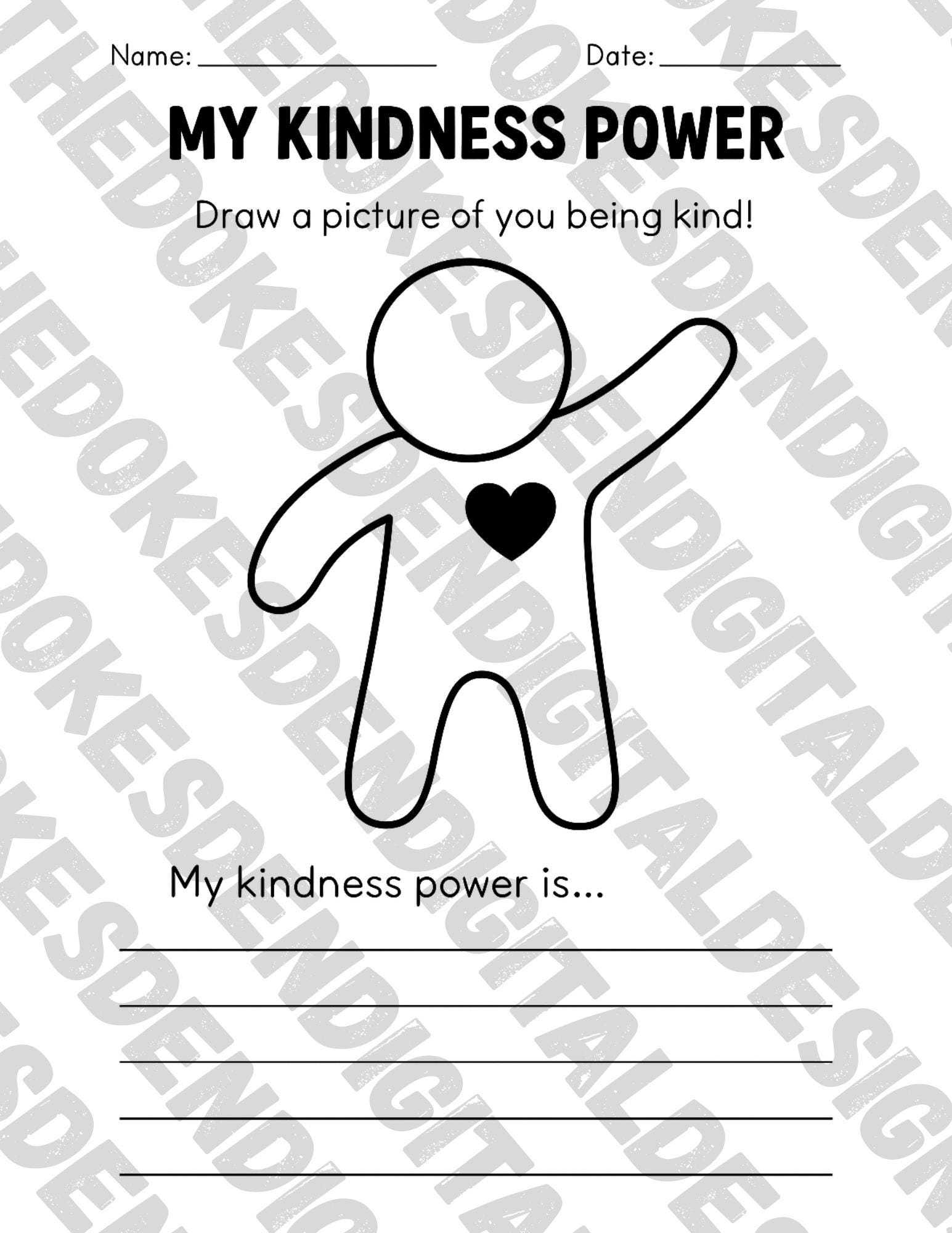 Kindness Worksheet for Kids: SEL Activity, Writing & Drawing (PDF ...