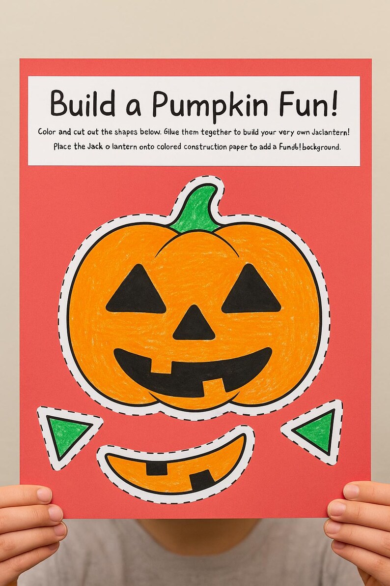 Halloween Pumpkin Craft | Cut and Paste Jack-o’-lantern Activity for ...