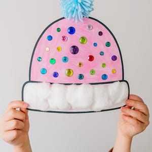 Winter Hat Craft for Kids | Printable Art Activity (PDF Pattern) - Etsy
