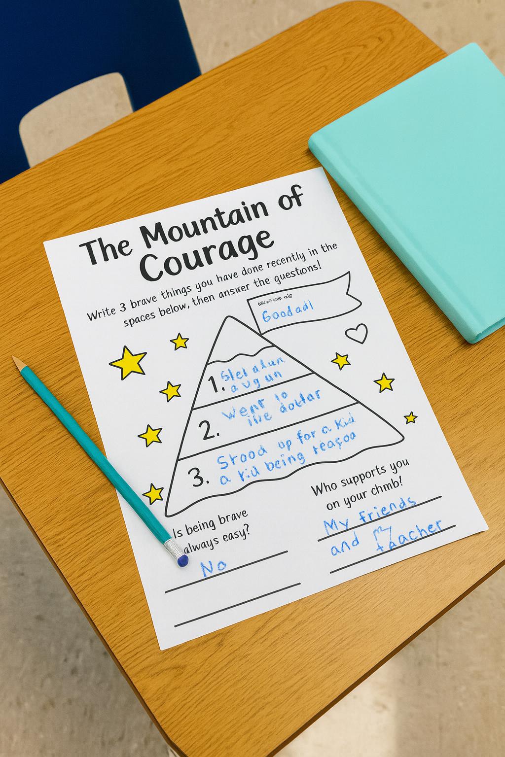 Courage Worksheet: Social Emotional Learning Activity for Kids (PDF ...