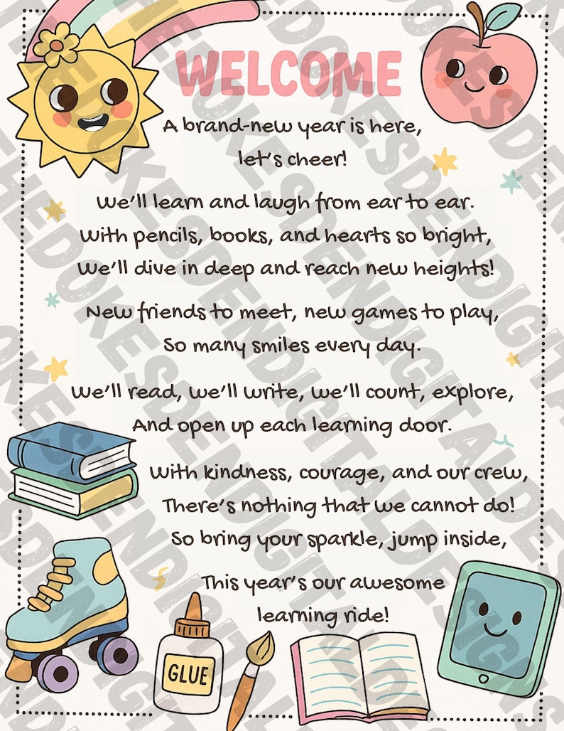 First Day of School Welcome Letter: Printable Teacher Handout (PDF ...