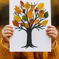 Five Little Leaves Handprint Art, Autumn Tree Poem Activity, Printable ...