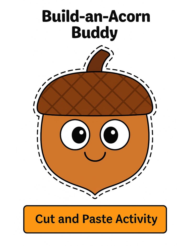 Printable Acorn Buddy Craft – Fun Fall Cut and Paste Activity for Kids ...