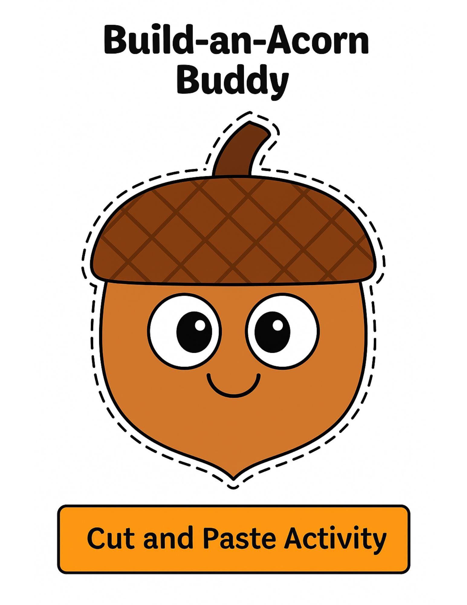 Printable Acorn Buddy Craft – Fun Fall Cut and Paste Activity for Kids ...