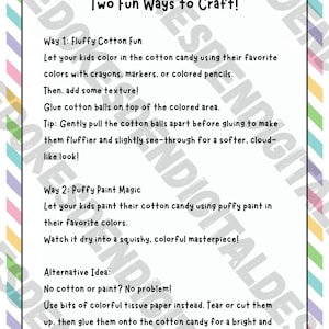 Fluffy Cotton Candy Craft – No-prep Summer Activity for Class or Home ...