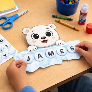 Peeking Polar Bear Name Craft | Winter Name Activity for Preschool ...