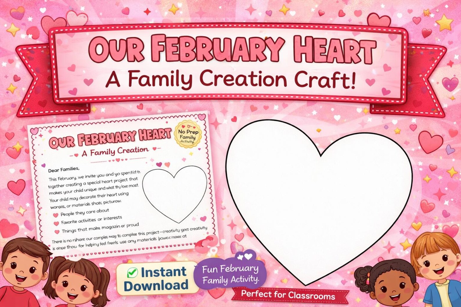 Our February Heart – Family Craft Activity - Etsy