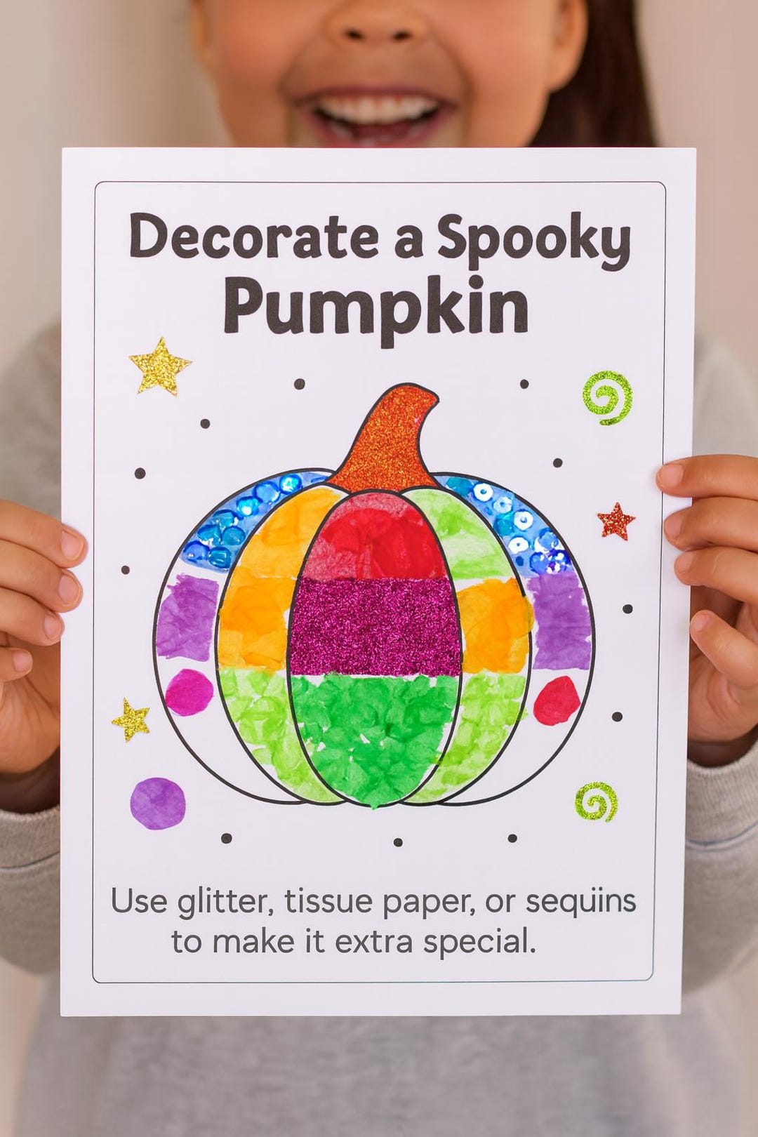 Printable Spooky Pumpkin Craft for Kids – Low Prep Halloween Activity ...