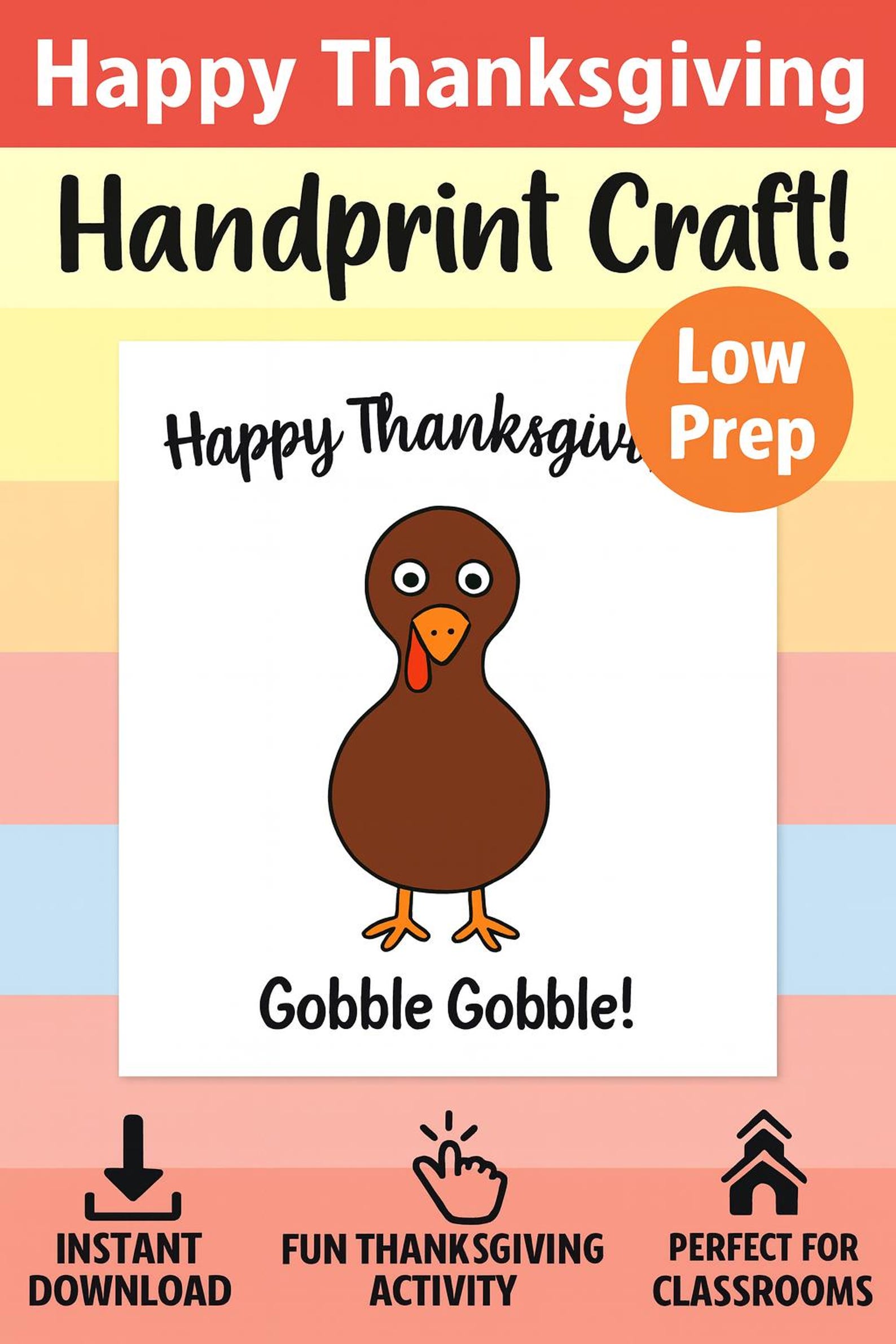 Happy Thanksgiving Handprint Craft – Fun Turkey Activity for Kids ...
