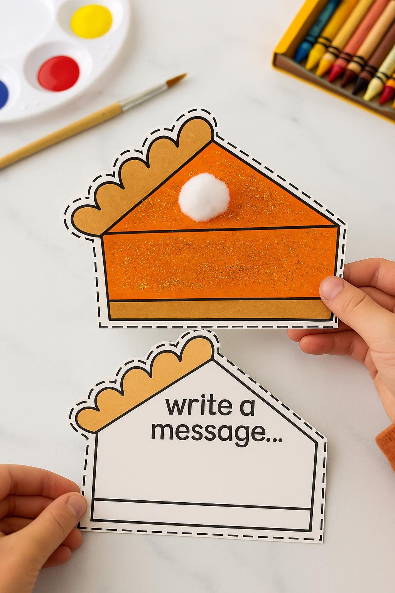 Printable Pumpkin Pie Thanksgiving Card Craft for Kids – DIY Holiday ...