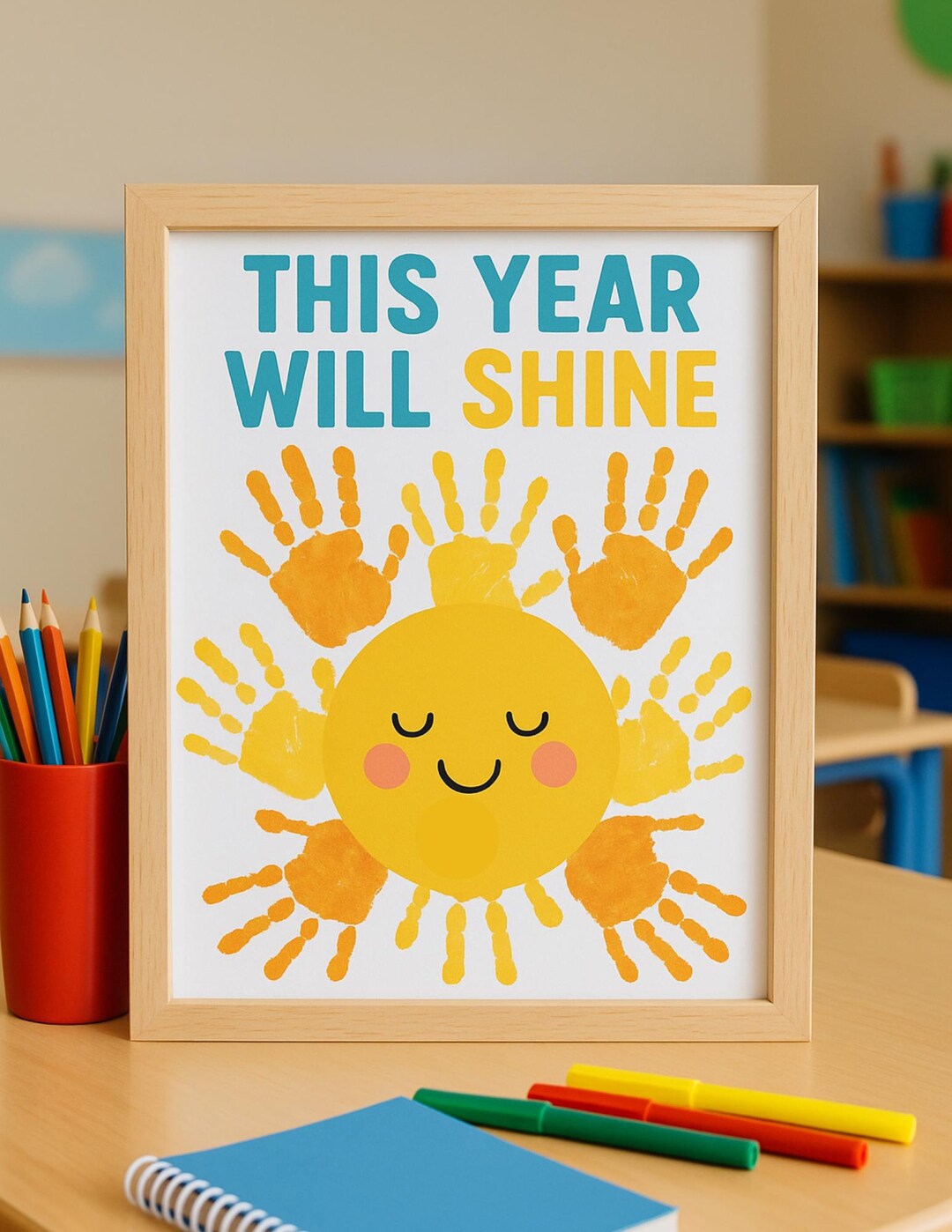 Sunshine Handprint First Day of School Craft: Keepsake Art (PDF ...