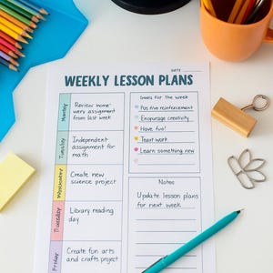 Classroom Lesson Planning Worksheet – Instant Download | Printable ...
