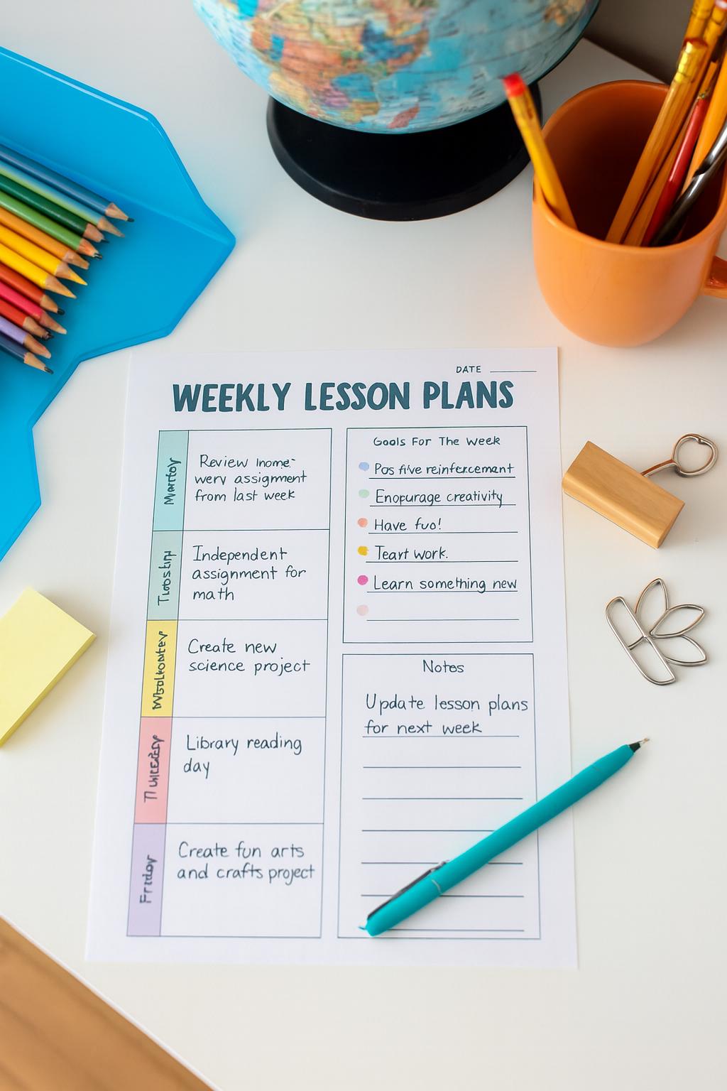 Classroom Lesson Planning Worksheet – Instant Download | Printable ...
