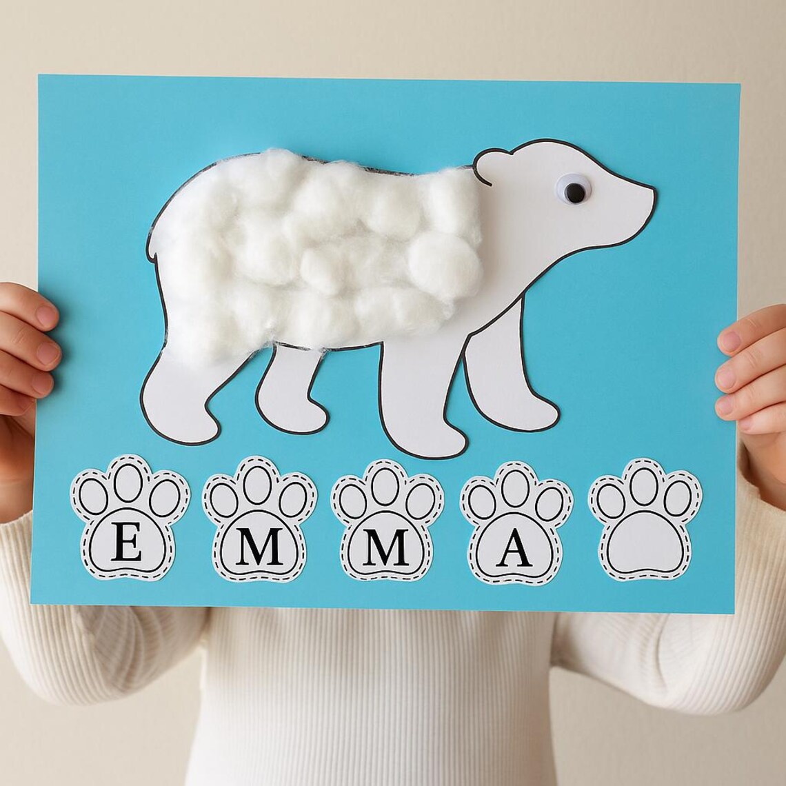 Polar Bear Name Craft | Winter Animal Activity for Preschool, Daycare ...
