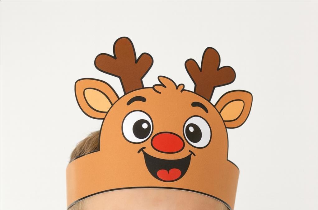 Reindeer Paper Crown Craft | Christmas Headband (PDF Pattern) - Etsy
