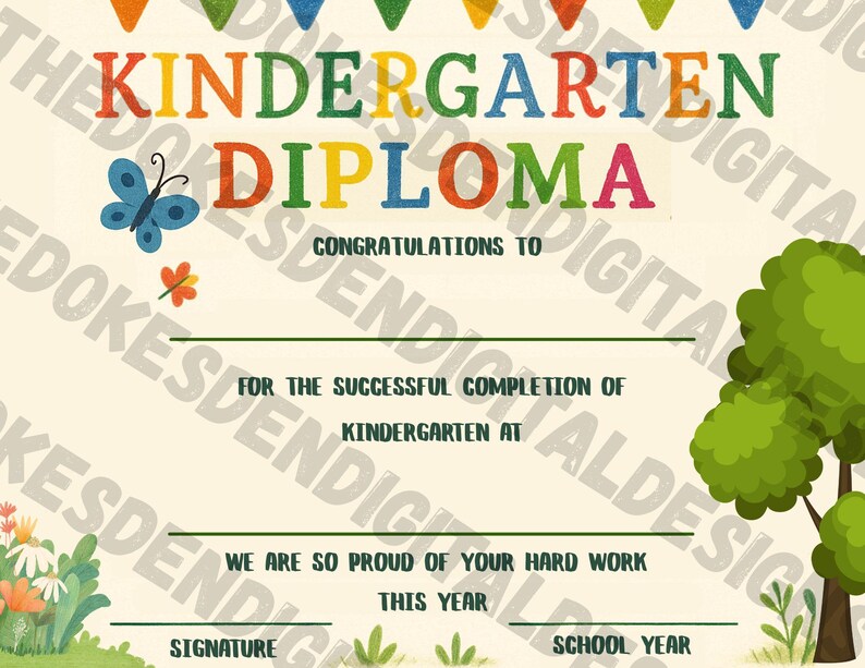 Preschool & Kindergarten Graduation Certificate Set (PDF Download) - Etsy