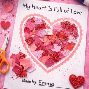 My Heart is Full of Love – Valentine’s Scrap Paper Craft - Etsy