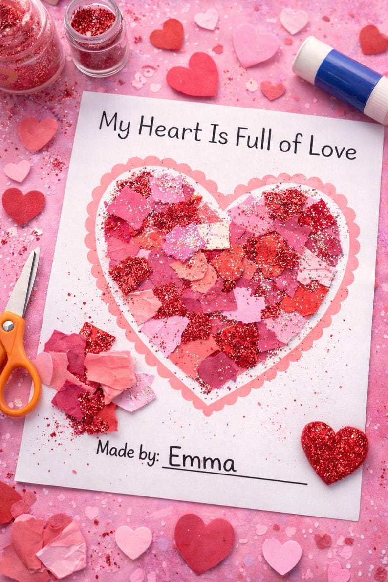 My Heart is Full of Love – Valentine’s Scrap Paper Craft - Etsy