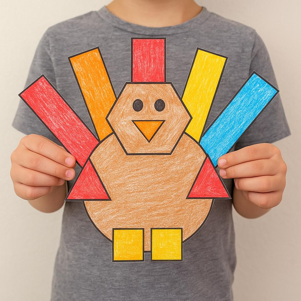 Turkey Shapes Cut & Paste Craft | Thanksgiving Classroom Activity - Etsy