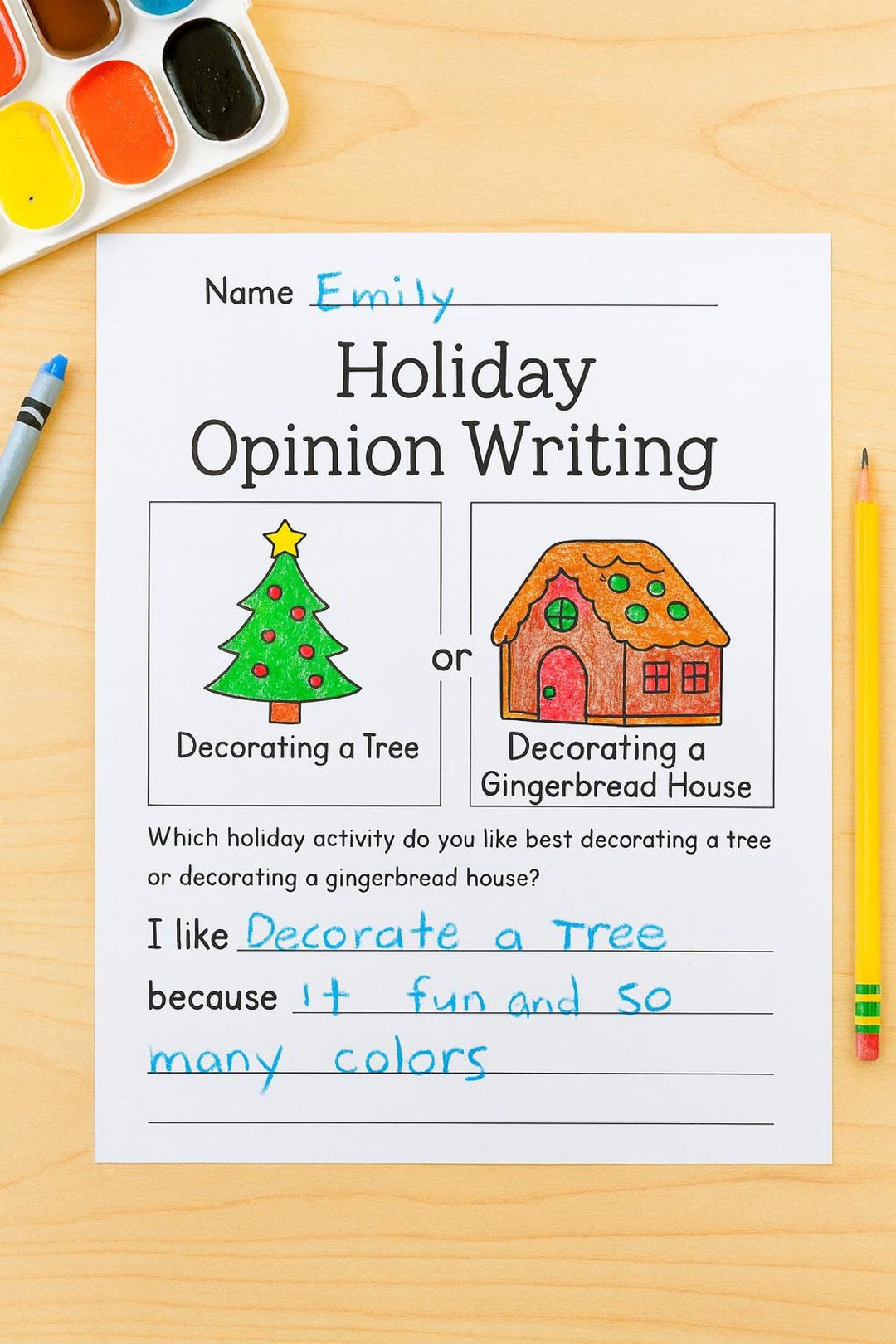 Holiday Writing Activity for Classrooms | Christmas Opinion Prompt for ...