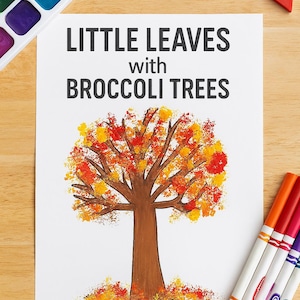 Broccoli Stamp Fall Tree Craft: Kids' Autumn Art Activity (PDF Template ...