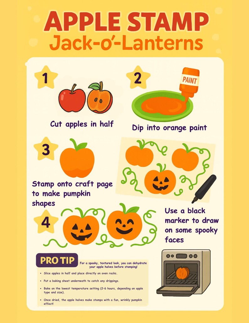 Printable Apple Stamp Pumpkin Patch Craft for Kids | Fun Halloween ...