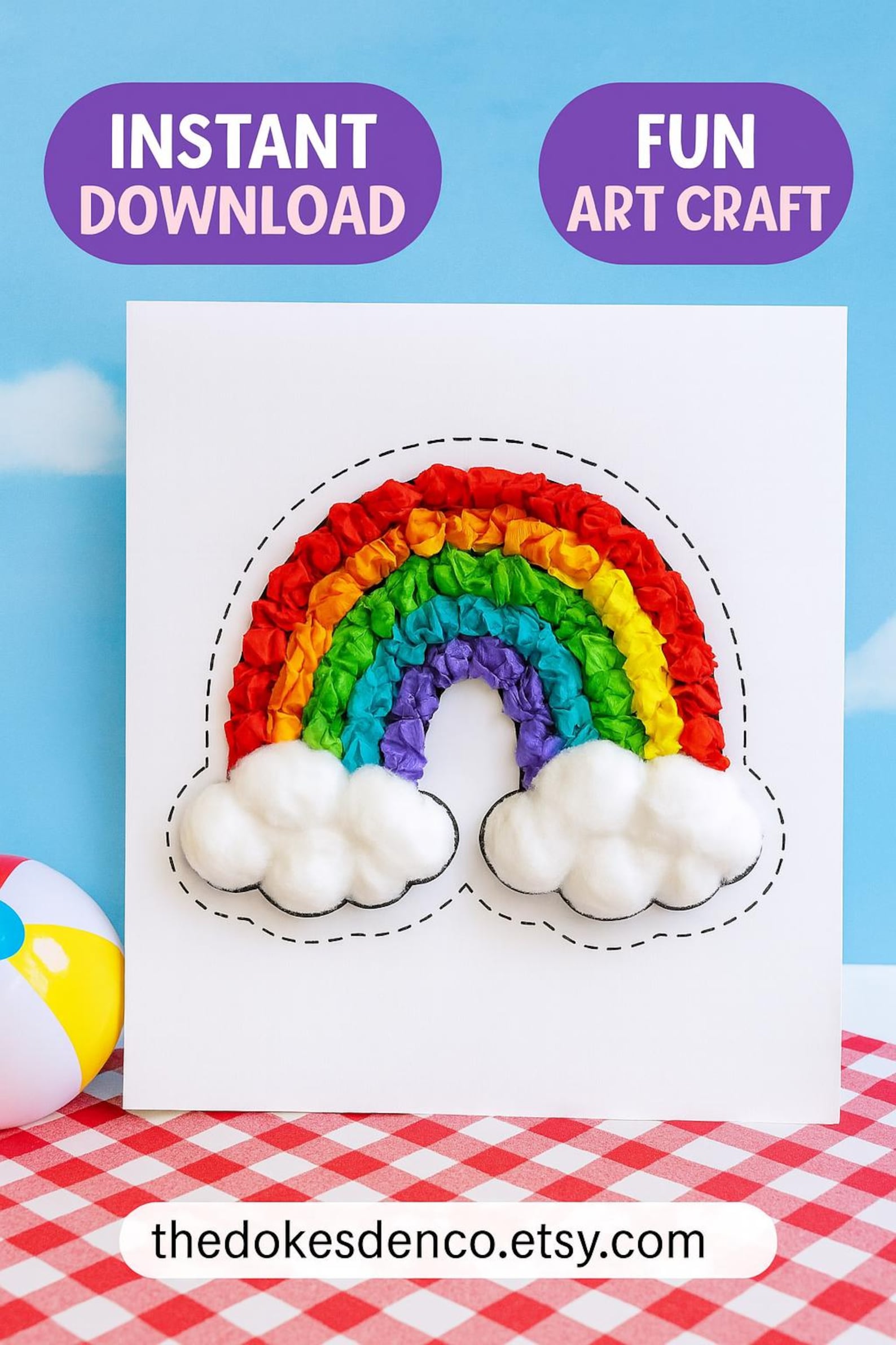 Rainbow Tissue Paper Craft: Kids' Art Activity (printable Template ...