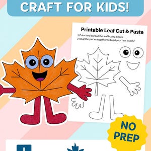 Leaf Friend Craft for Kids – Printable Fall Cut & Paste Project - Etsy