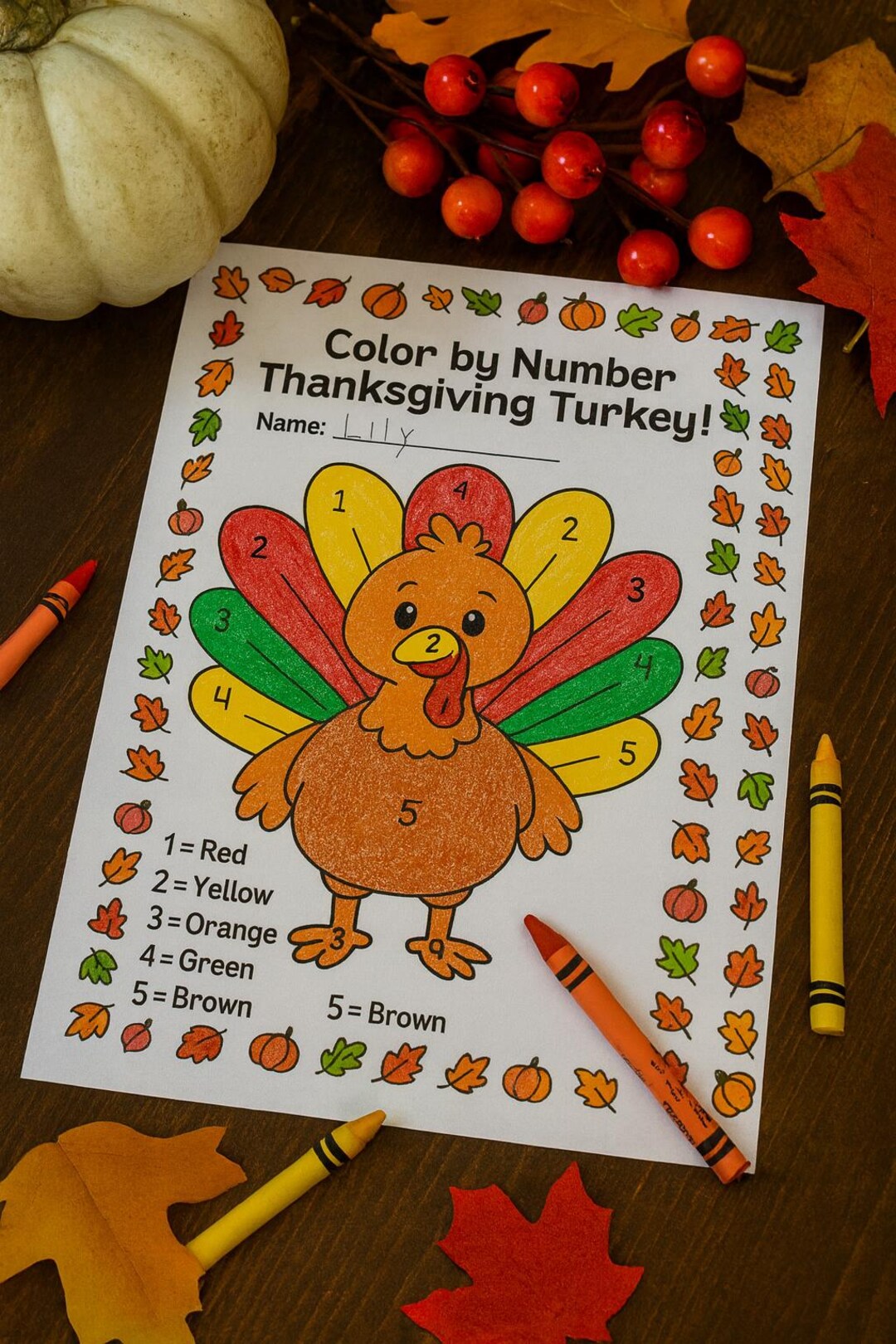 Thanksgiving Turkey Color by Number Worksheet | Fun Fall Classroom ...