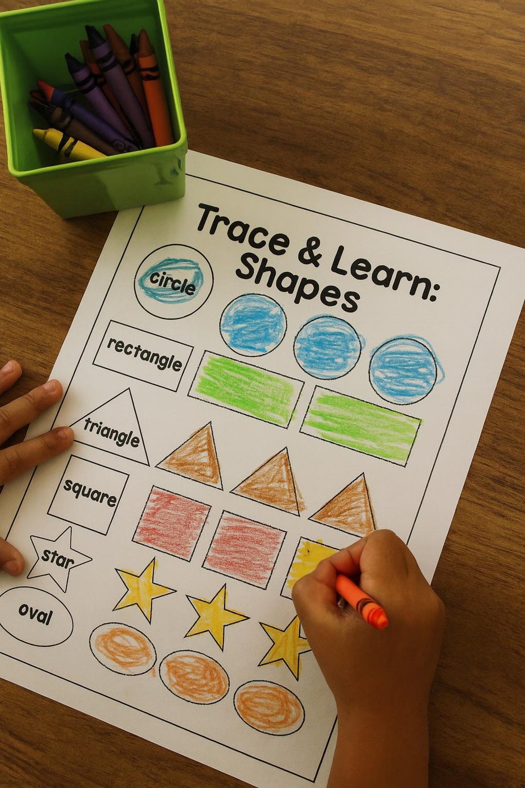 Trace & Learn Shapes – Printable Tracing Worksheet for Kids | Shape ...