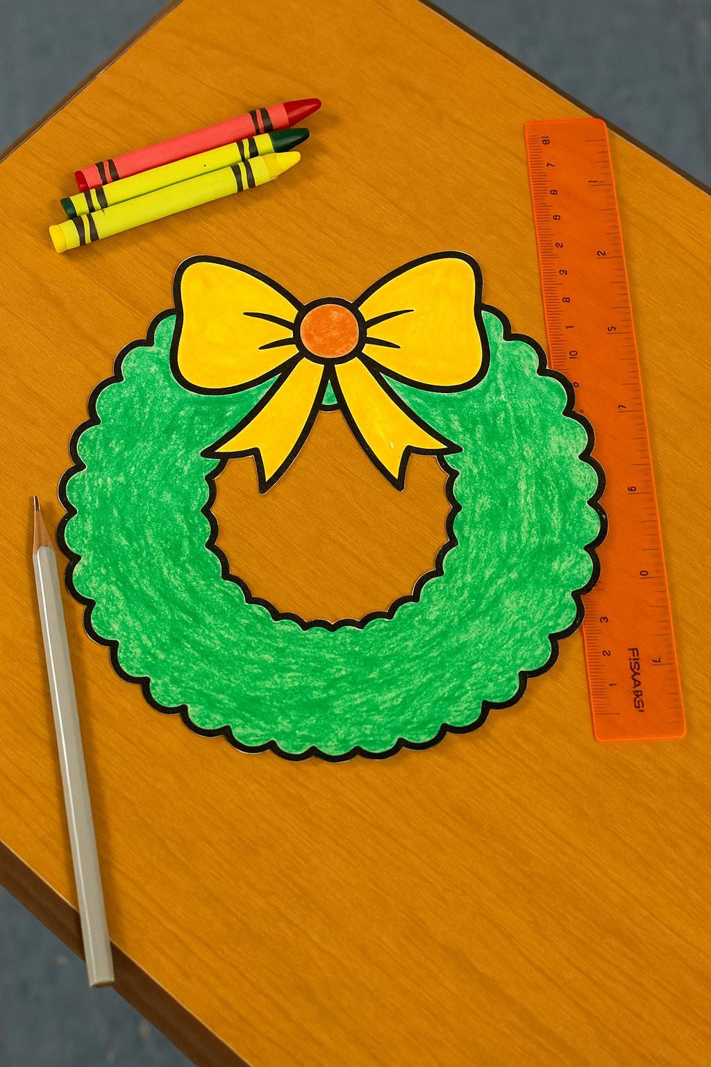 Printable Christmas Wreath Craft Templates for Kids - Etsy