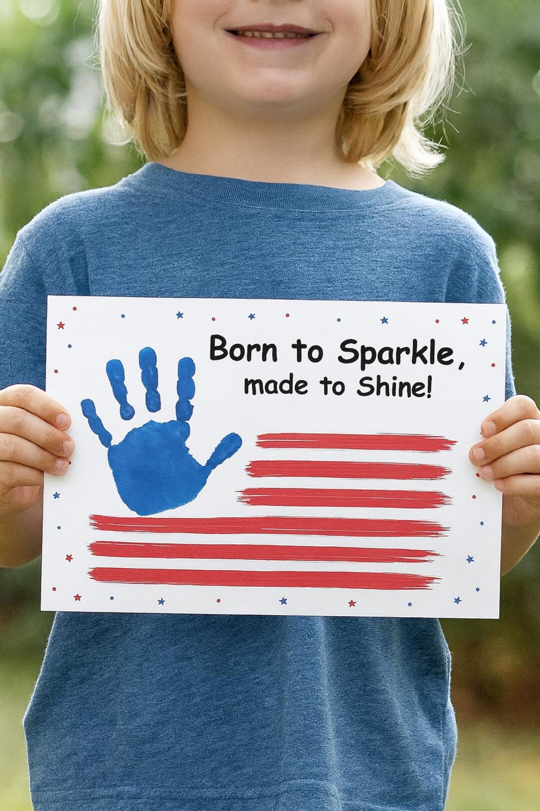 Fourth of July Kids Craft – Handprint Flag Art Printable - Etsy