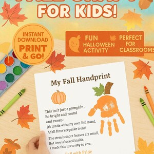 Printable Autumn Handprint Poem Activity for Kids | Fall Keepsake Craft ...