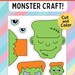 Printable Frankenstein Craft | Halloween Cut & Color Activity for Kids ...