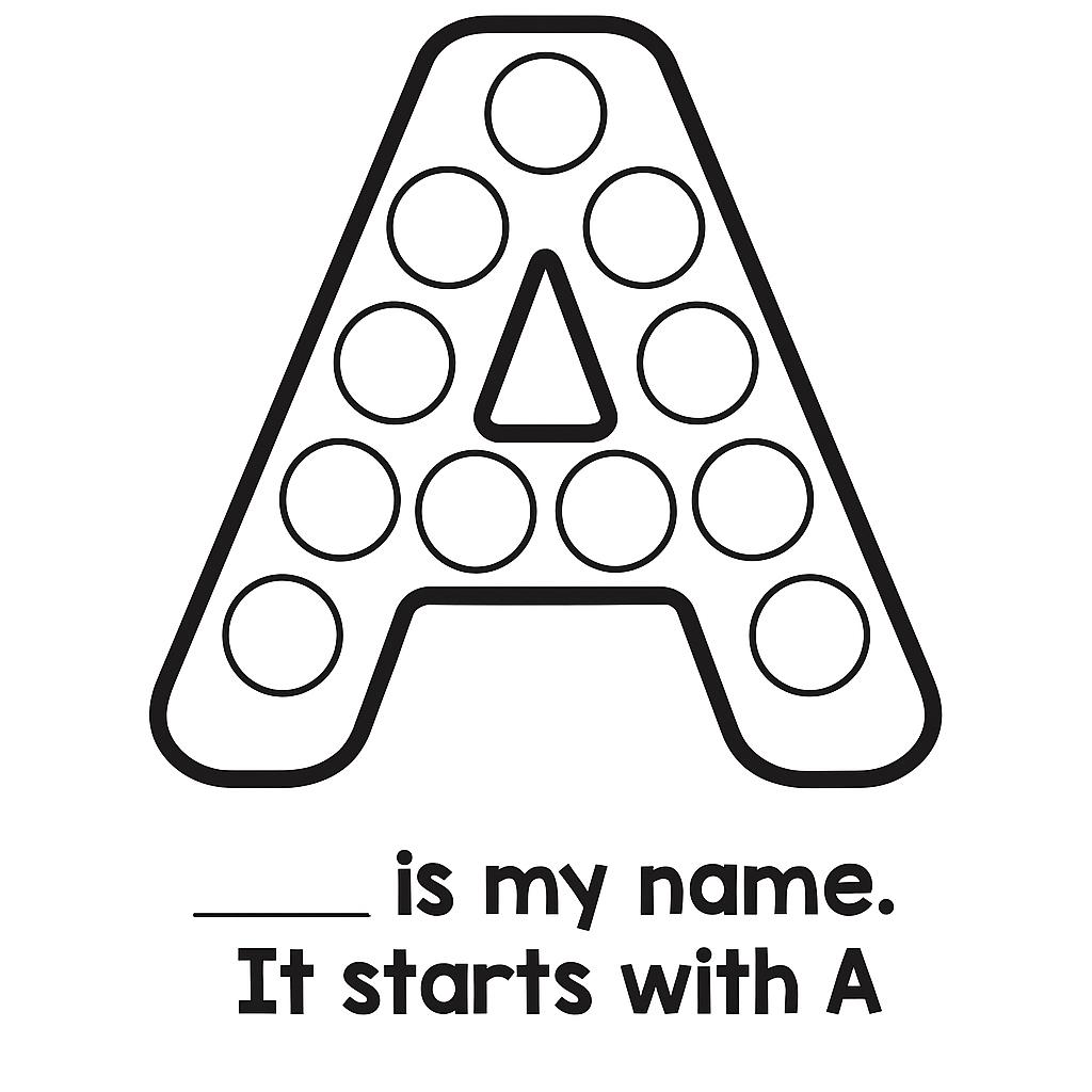 Dot Art Alphabet Set: A-Z Name Dot Marker Pages (printable Activity for ...