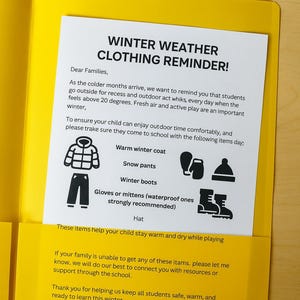 Winter Weather Clothing Reminder Letter for Parents | Teacher & Daycare ...