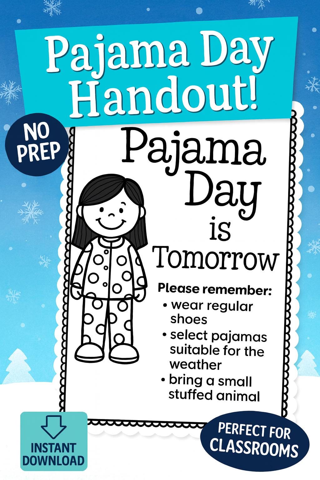 Pajama Day Reminder Letter for Parents - Etsy