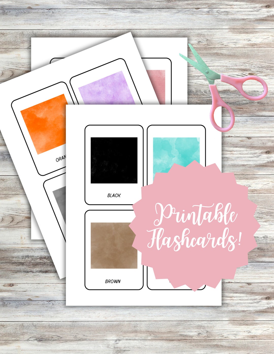 Learning Colors Printable Flashcards: Toddler Preschool Education ...