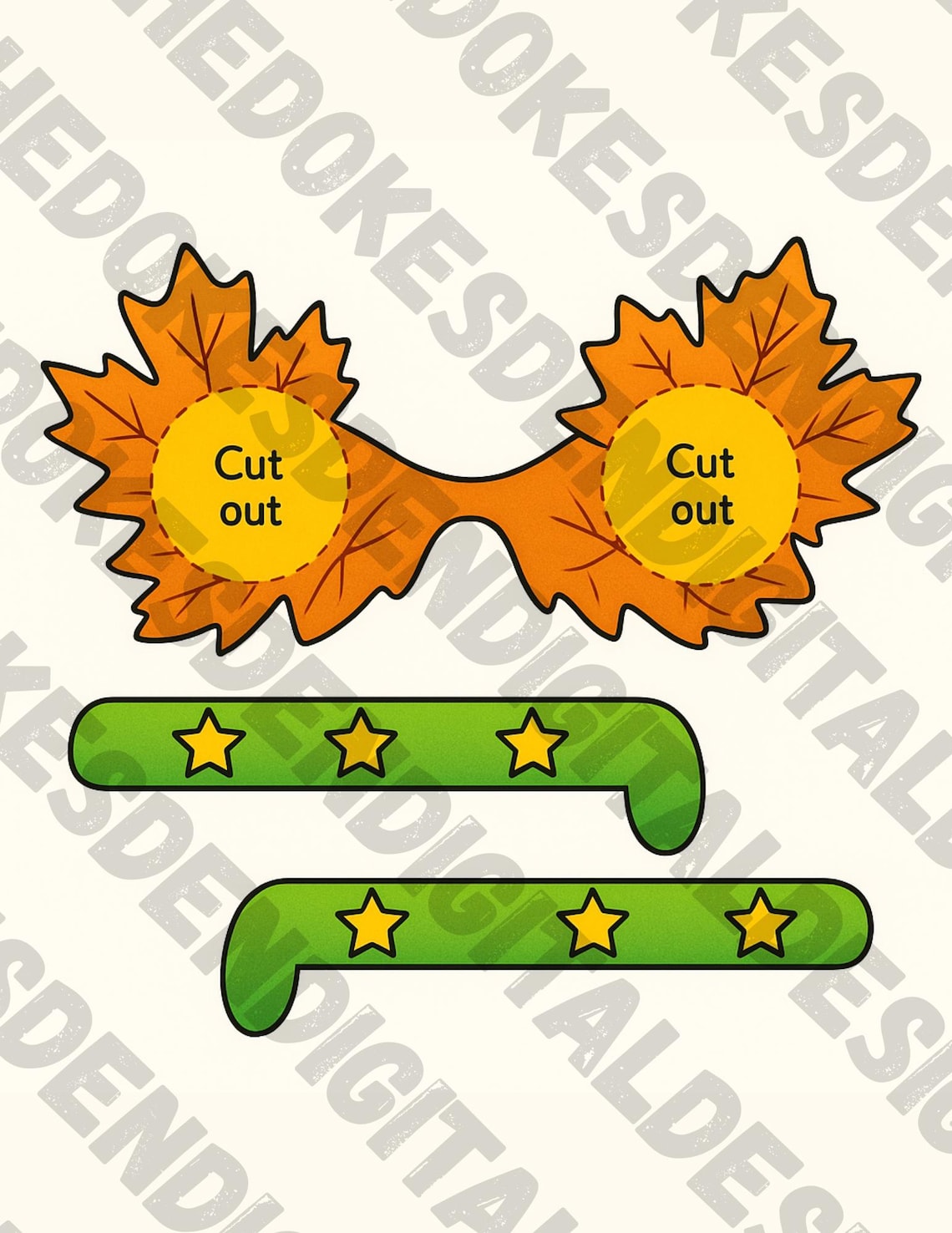Autumn Leaf Paper Glasses Craft – Printable Fall Activity for Kids - Etsy