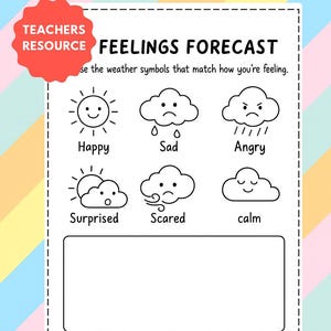 Feelings Forecast Worksheet: Weather Emotions Chart, SEL Activity (PDF ...