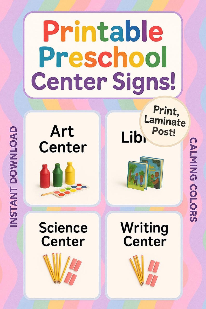 Pastel Preschool Center Signs: Montessori-inspired Classroom Labels ...