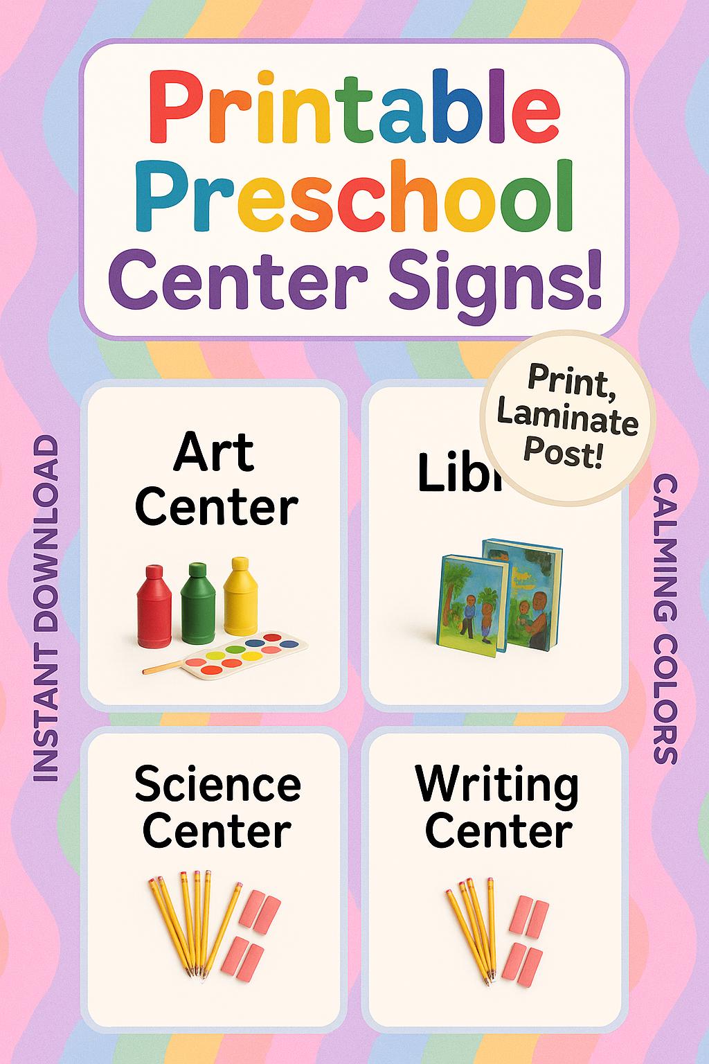Pastel Preschool Center Signs: Montessori-inspired Classroom Labels ...
