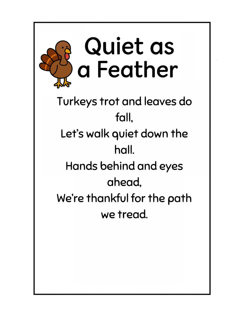 Classroom Line-up Chant Posters: Seasonal Poems for Calm Transitions - Etsy