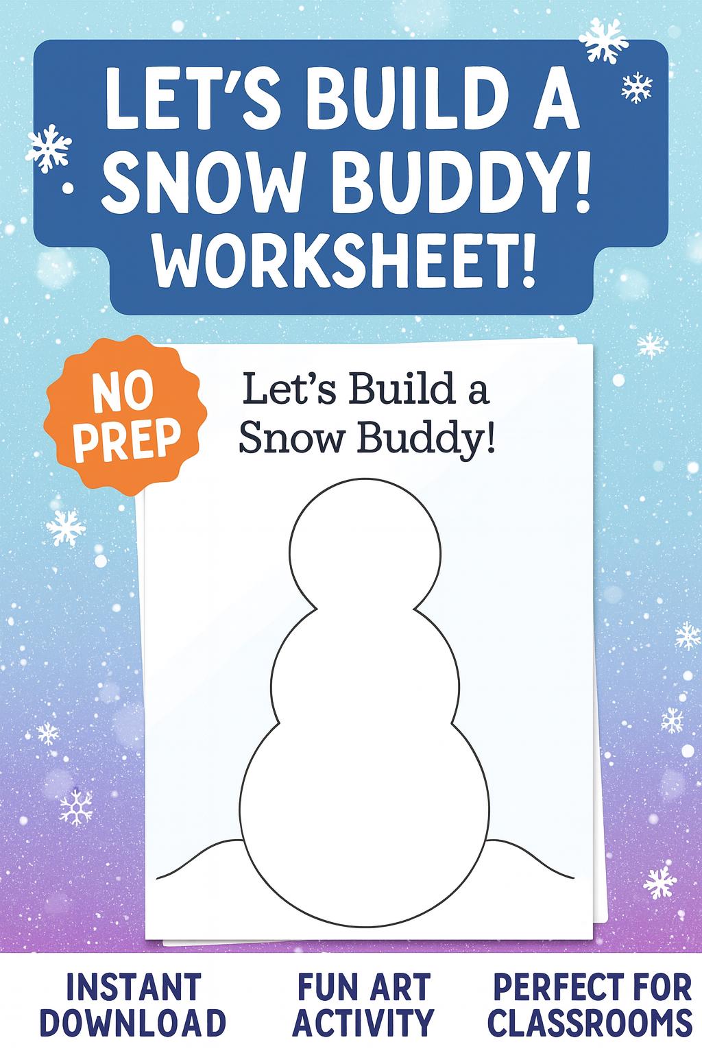 Build a Snow Buddy Winter Craft Worksheet - Etsy