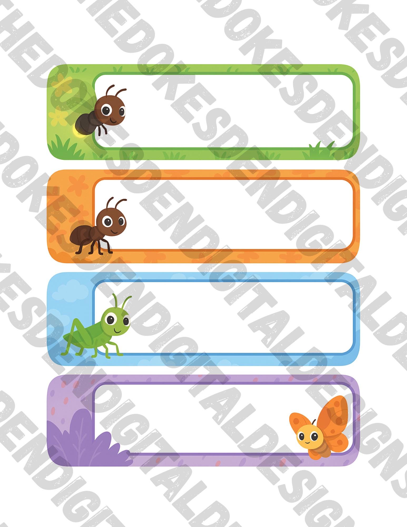 Bug Theme Desk Name Tags: Printable Classroom Labels (digital Download ...