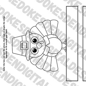 Printable Turkey Hat Craft – Thanksgiving Paper Crown Activity for Kids ...