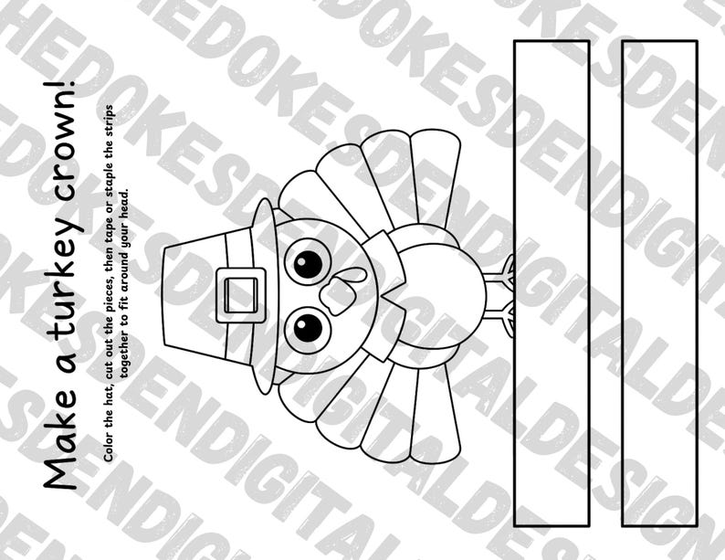 Printable Turkey Hat Craft – Thanksgiving Paper Crown Activity for Kids ...