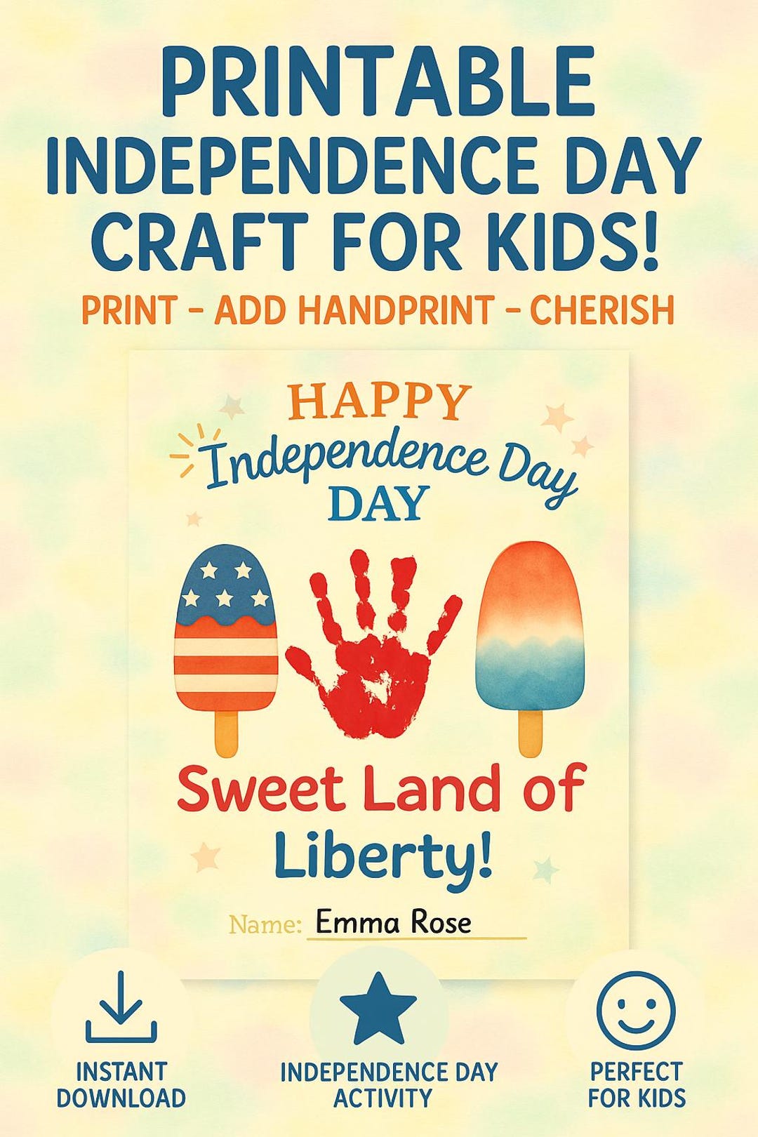 Independence Day Handprint Art – DIY Printable - Etsy